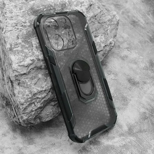 Futrola - maska DEFENDER RING providna za iPhone 15 Pro (6.1) crna (MS)