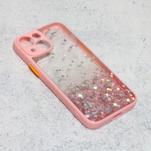 Futrola - maska Frame Glitter za iPhone 13 Mini 5.4 roze