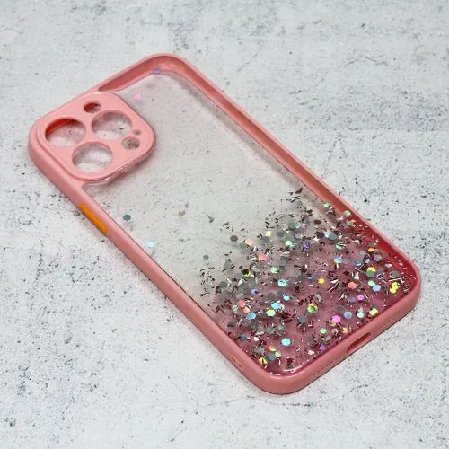 Futrola - maska Frame Glitter za iPhone 13 Pro Max 6.7 roze