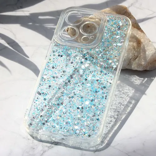 Futrola - maska Glitter za iPhone 15 Pro 6.1 plava