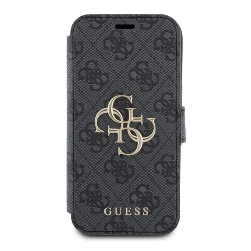 Futrola - maska Guess Bk Pu leather 4G Metal Logo za iPhone 15 6.1 siva (GUBKP15S4GMGGR)