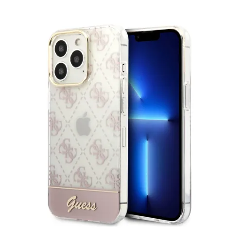 Futrola - maska Guess Hc 4G Electro Script za iPhone 14 Pro 6.1 pink (GUHCP14LHG4MHP)