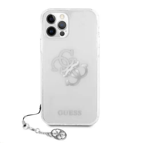 Futrola - maska Guess Hc PC 4G Metal Charm za iPhone 12 Pro Max 6.7 srebrna (GUHCP12LKS4GSI)