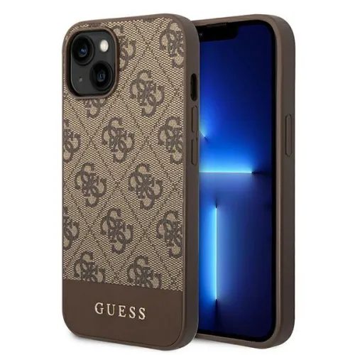 Futrola - maska Guess Hc PC/TPU 4G Bottom Stripe za iPhone 14 6.1 braon (GUHCP14SG4GLBR)