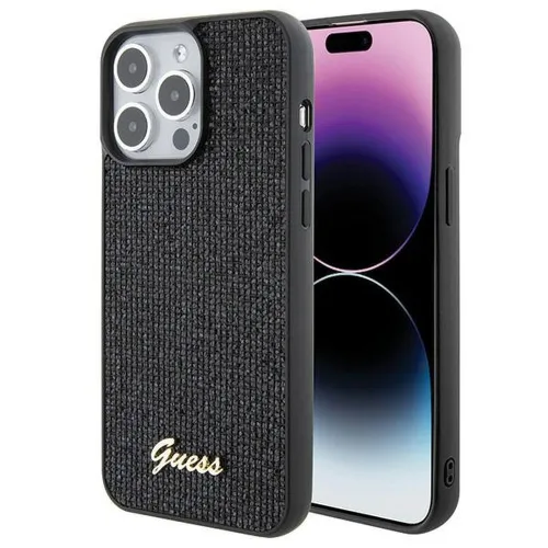 Futrola - maska Guess Hc PU Disco Script Metal za iPhone 15 Pro Max 6.7 (GUHCP15XPMSDGSK)