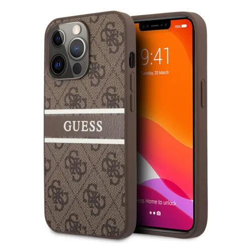 Futrola - maska Guess Stripe za iPhone 13 Pro 6.1 braon (GUHCP13L4GDBR)