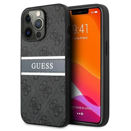 Futrola - maska Guess Stripe za iPhone 13 Pro Max 6.7 siva (GUHCP13X4GDGR)