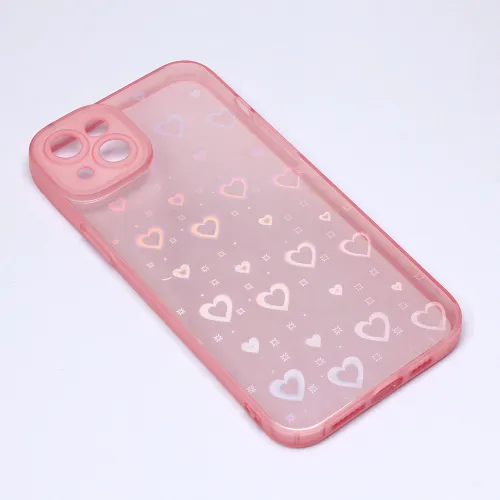 Futrola - maska Heart Color IMD za iPhone 14 Plus 6.7 roze