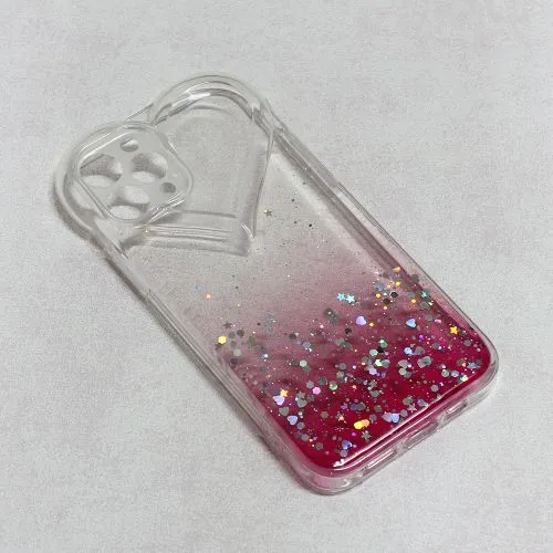 Futrola - maska Heart Glitter za iPhone 12 Pro 6.1 pink