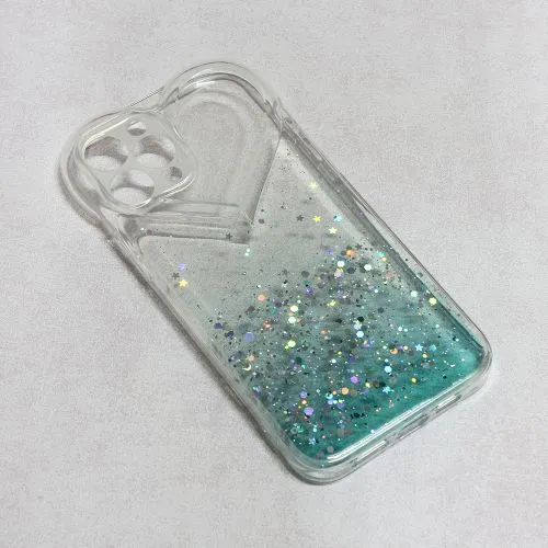 Futrola - maska Heart Glitter za iPhone 12 Pro Max 6.7 mint