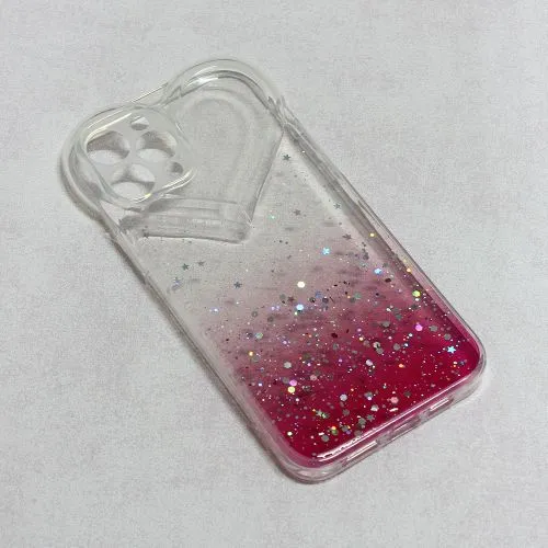 Futrola - maska Heart Glitter za iPhone 12 Pro Max 6.7 pink