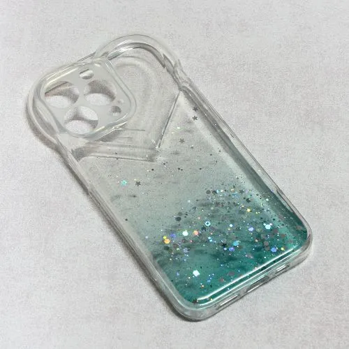 Futrola - maska Heart Glitter za iPhone 13 Pro 6.1 mint