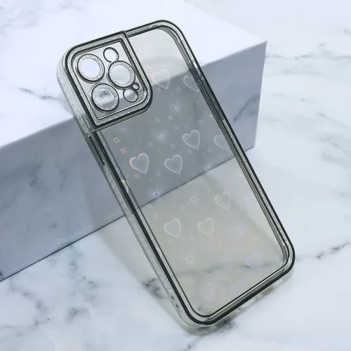 Futrola - maska Heart IMD za iPhone 12 Pro Max 6.7 srebrna (MS)
