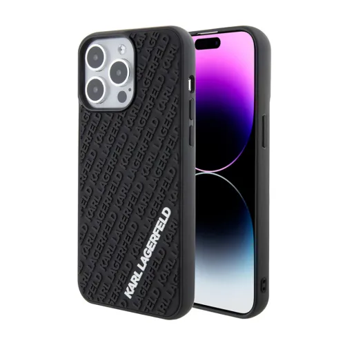 Futrola - maska Karl Lagerfeld Hc 3D Multi Logo za iPhone 15 Pro 6.1 crna (KLHCP15L3DMKRLK)