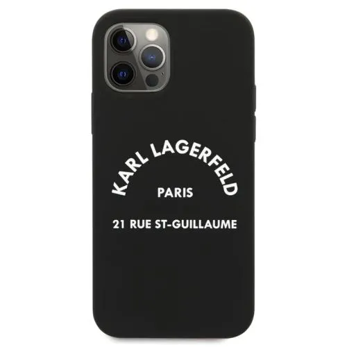 Futrola - maska Karl Lagerfeld Hc Silicone RSG za iPhone 12/12 Pro 6.1 crna (KLHCP12MSLSGRBK)