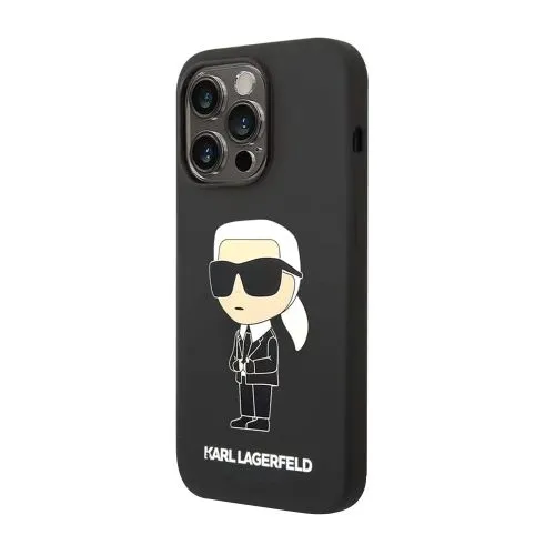 Futrola - maska Karl Lagerfeld Liquid Silicone Case Ikonik Nft za iPhone 15 Pro (6.1) crna Full Original (KLHCP15LSNIKBCK) (MS)