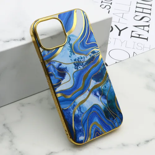 Futrola - maska MARBLE za iPhone 15 (6.1) plava (MS)