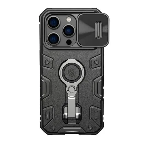 Futrola - maska Nillkin Cam Shield Armor Pro za iPhone 14 Pro (6.1) crna (MS)