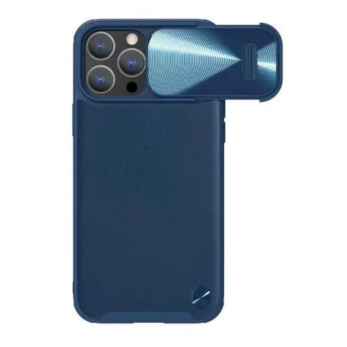 Futrola - maska Nillkin Cam Shield Leather S za iPhone 14 Pro (6.1) plava (MS)