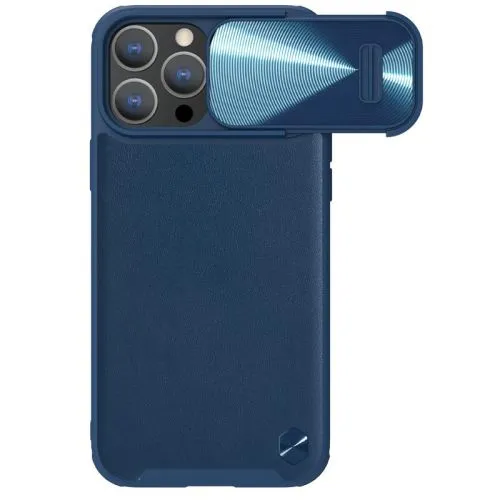 Futrola - maska Nillkin CamShield Leather S za iPhone 14 Pro 6.1 plava