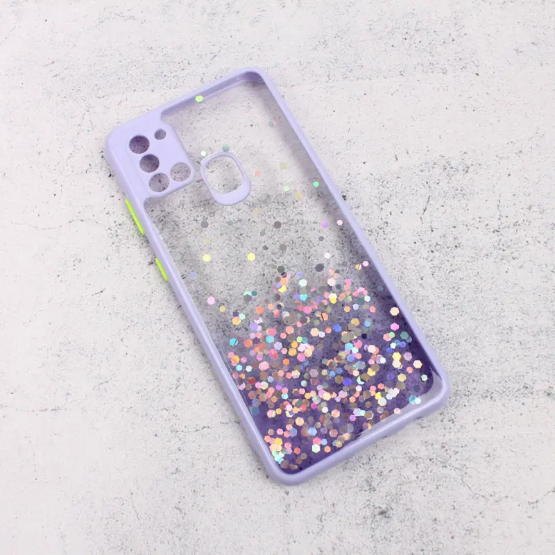 Maska Frame Glitter za Samsung A217F Galaxy A21s ljubicasta