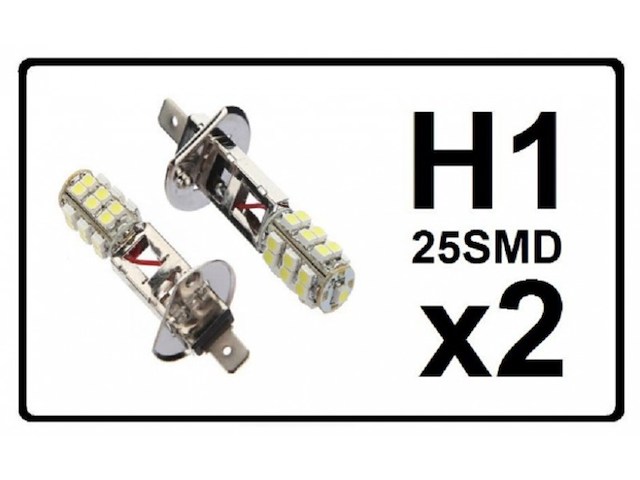 H1 LED Sijalica - 25 SMD dioda - 2 kom