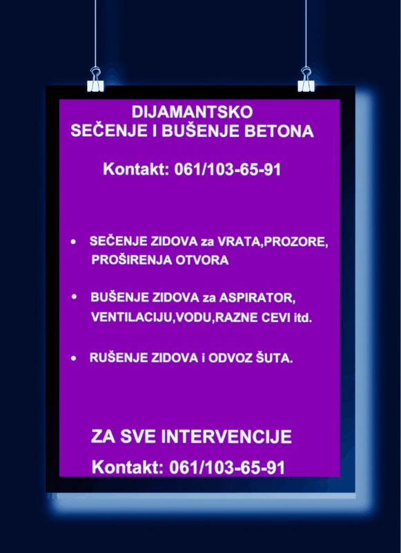 Dijamantsko secenje i busenje betona