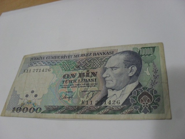 10 000 TURK LIRASI 1970.