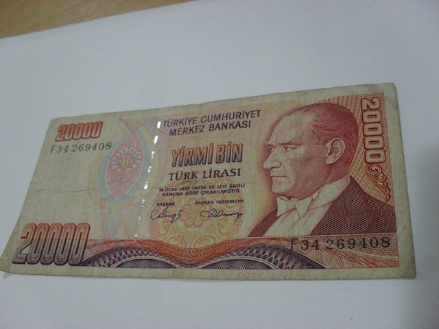 20 000 TURK LIRASI 1970.