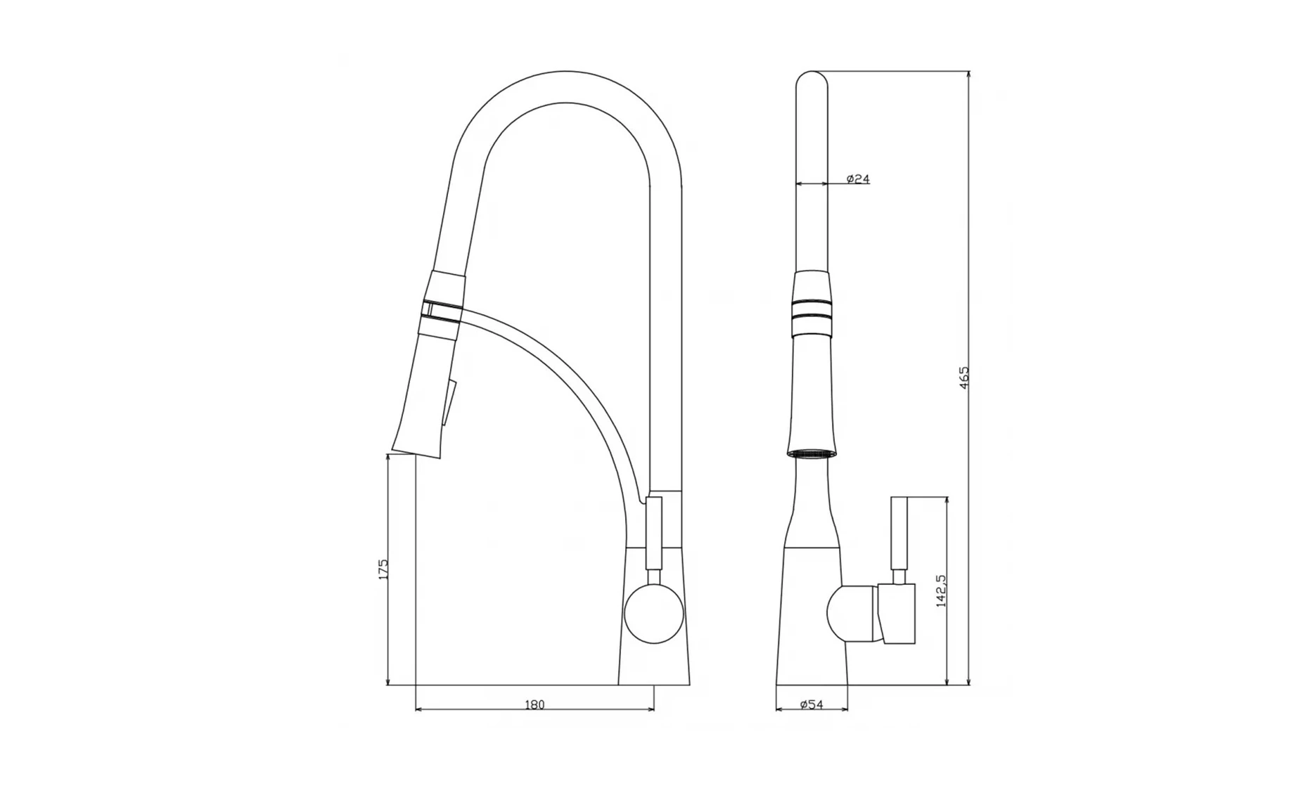 Aqua Mercado slavina za sudoperu Malta inox crna