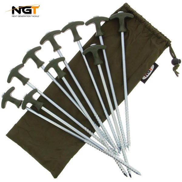 NGT Kočići za šator 10 x 12″ Bivvy Pegs in Case