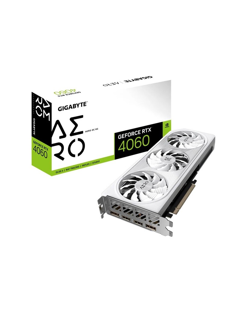 GIGABYTE nVidia GeForce RTX 4060 8GB 128biit GV-N4060AERO OC-8GD