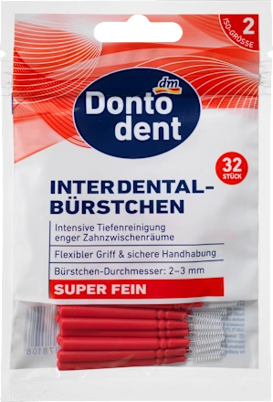 Dontodent
Interdentalne četkice sa drškom- veličina 2, super fine, 32 kom
