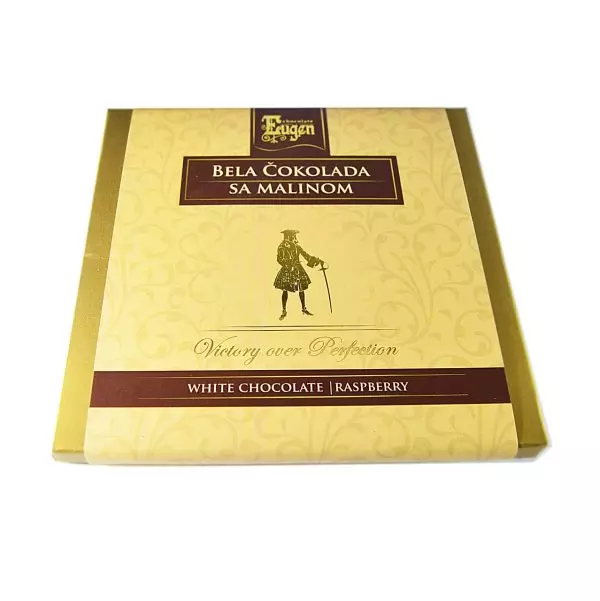 CHOCOLATE SELECTION 90G BELA ČOKOLADA – MALINA – EUGEN