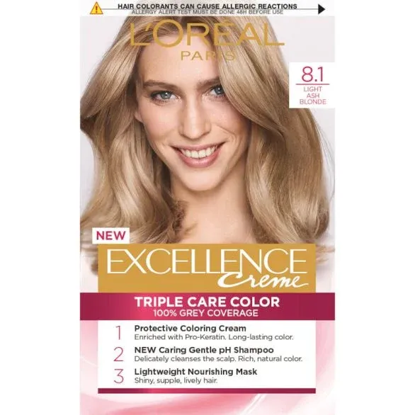 LOREAL Excellence boja za kosu 8.1 pepeljasto plava