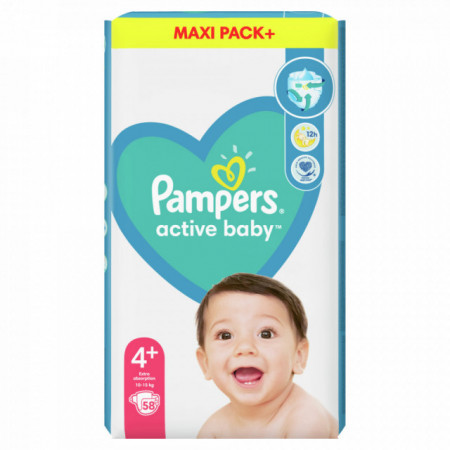 PAMPERS active baby pelene 4 maxi plus (10-15kg) 54 komada