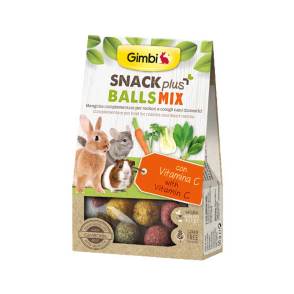 Gimbi SNACK PLUS BALLS MIX poslastica za glodare 50g