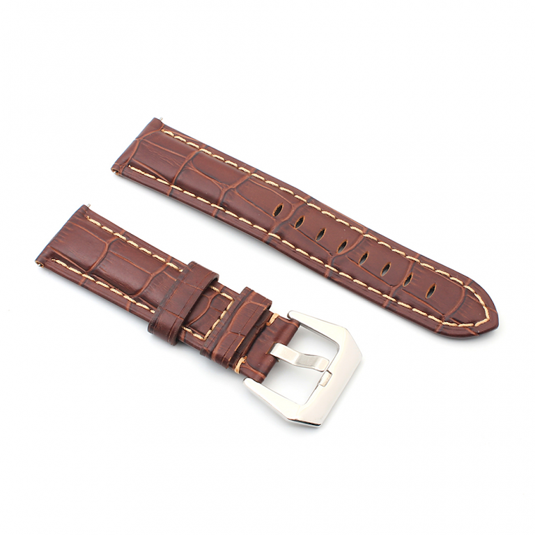 NARUKVICA ELEGANT RELIEF KOZNA ZA SMART WATCH 22MM TAMNO BRAON