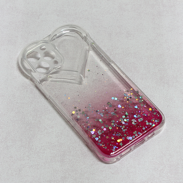 TORBICA HEART GLITTER ZA IPHONE 12 PRO 6.1 PINK
