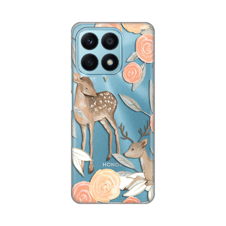 TORBICA SILIKONSKA PRINT SKIN ZA HONOR X8A FLOWER DEER