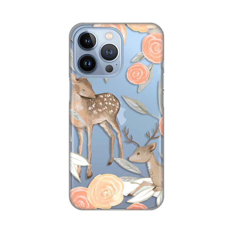 TORBICA SILIKONSKA PRINT SKIN ZA IPHONE 13 PRO 6.1 FLOWER DEER
