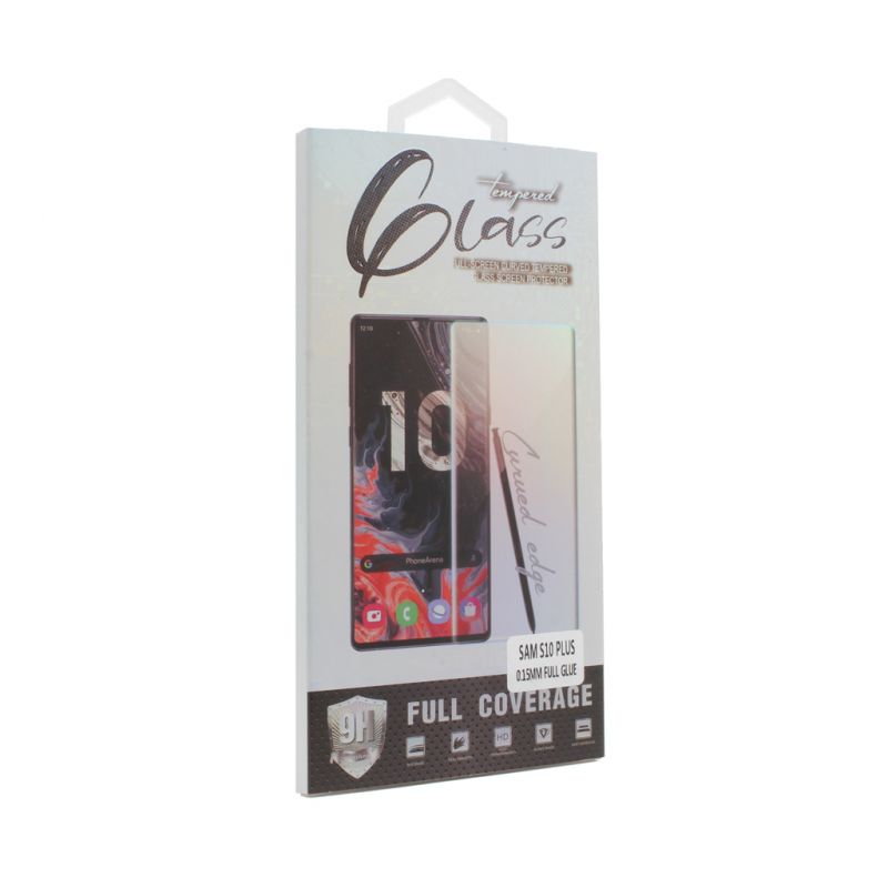 TEMPERED GLASS FULL GLUE 0.15MM ZA SAMSUNG G975 S10 PLUS ZAKRIVLJENI CRNI