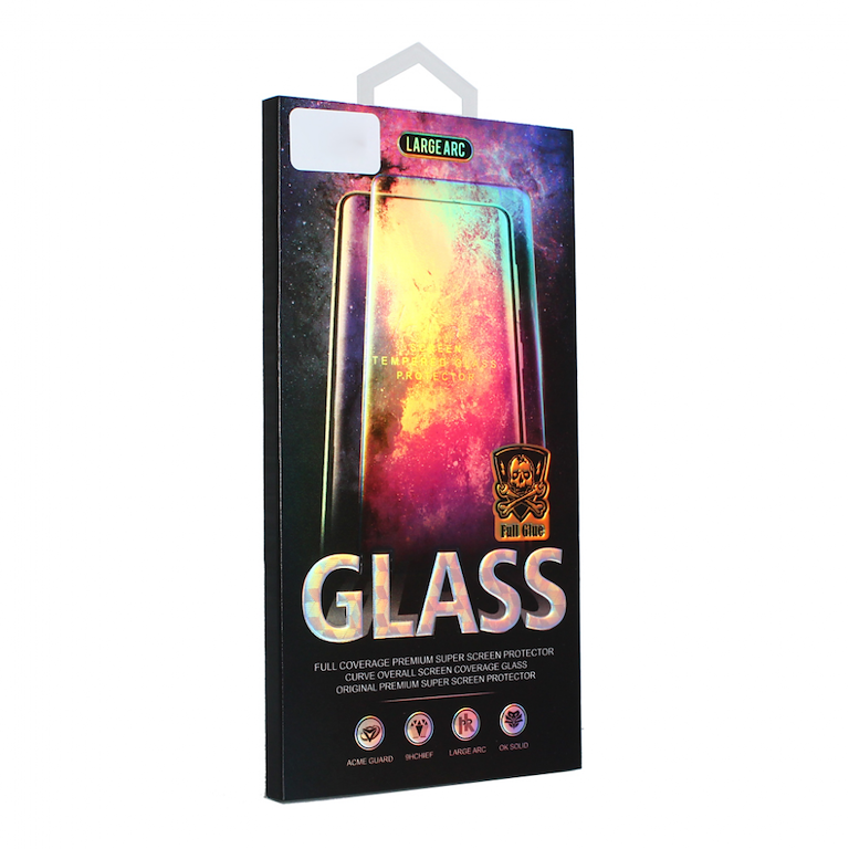 TEMPERED GLASS FULL GLUE 0.15MM ZA SAMSUNG S908B GALAXY S22 ULTRA 5G ZAKRIVLJENI CRNI (FINGERPRINT UNLOCK)