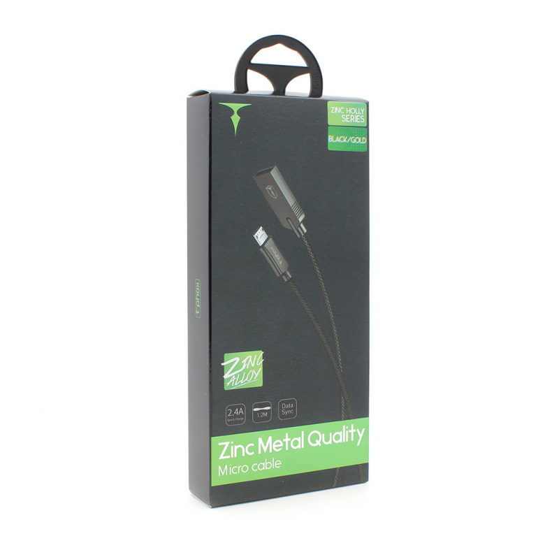 DATA KABL T-PHOX ZINC HOLLY MICRO USB 2.4A ZLATNO-CRNI 1.2M