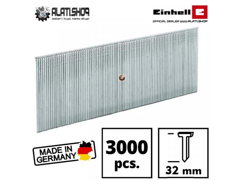 EINHELL ČAVLI – EKSERI ZA KLAMERICU 32X1 MM TIP J SET 3000 (4137874)