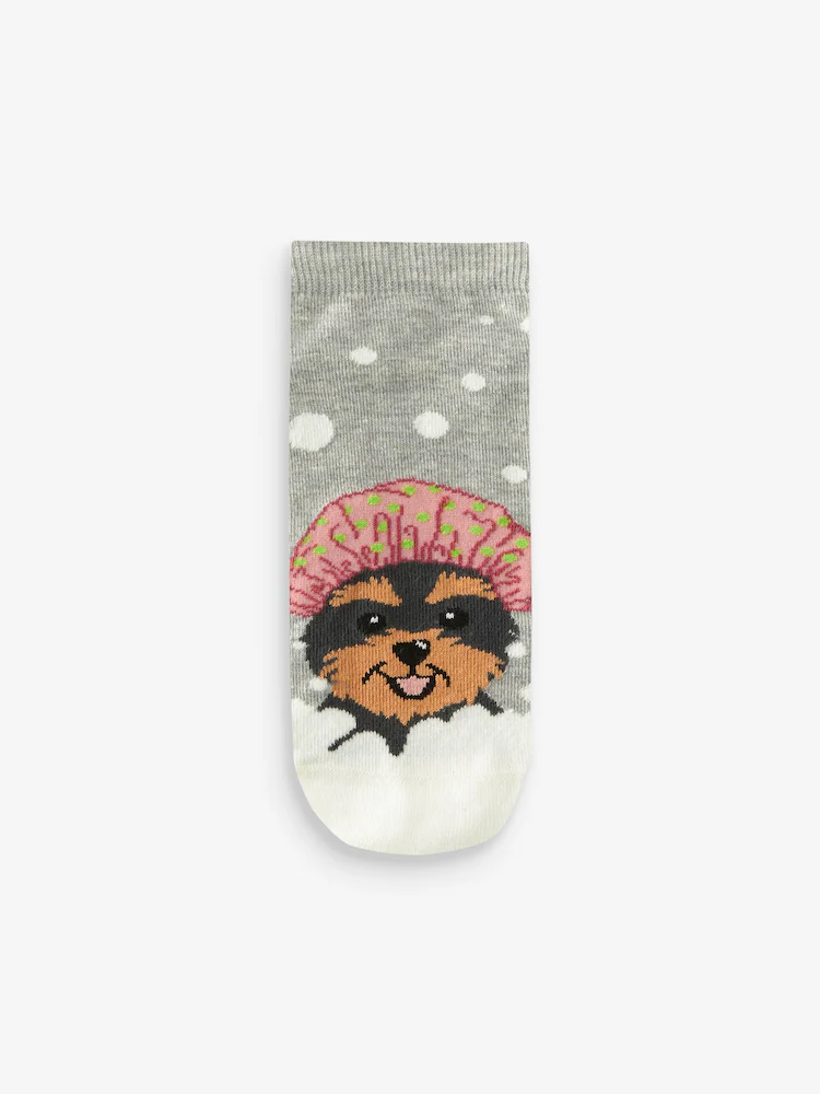 Grey/Purple Dog Spa Trainer Socks 4 Pack