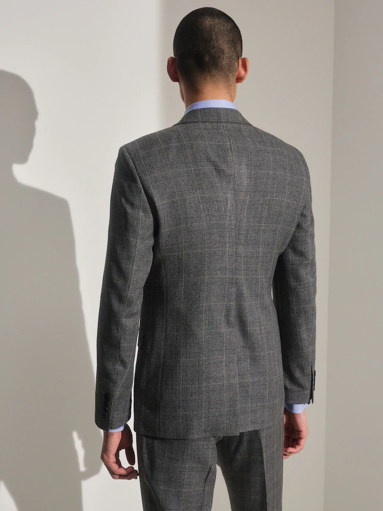 Grey Prince of Wales Tailored fit Check Suit: Jacket