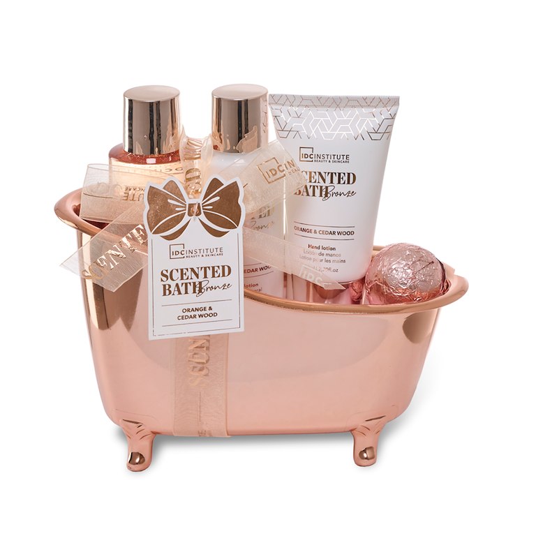 IDC INSTITUTE SCENTED BATH Bronze poklon set u kadici, 4/1