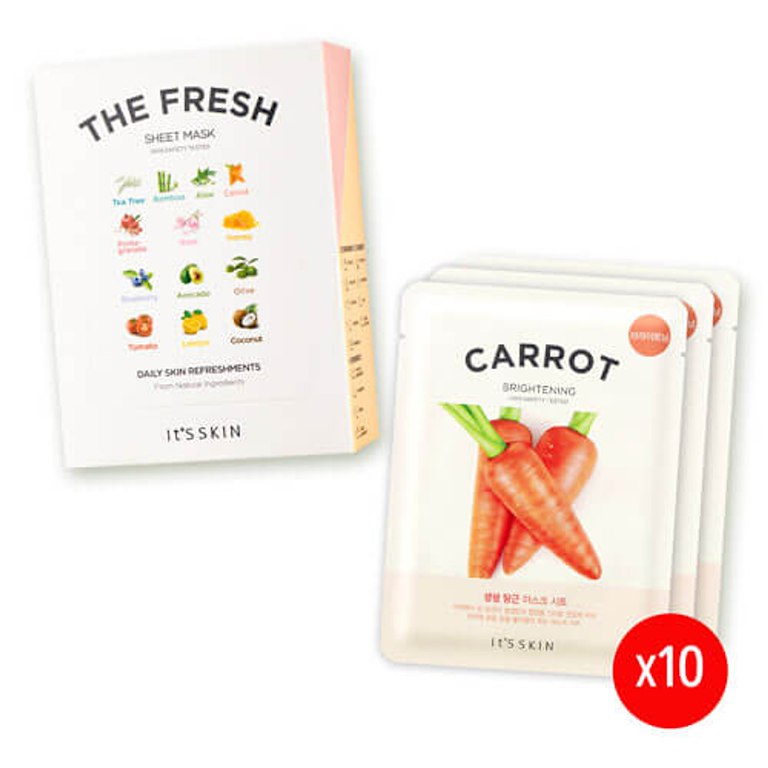 It’S SKIN The Fresh Mask Sheet Carrot set, (10 komada x 19 g)