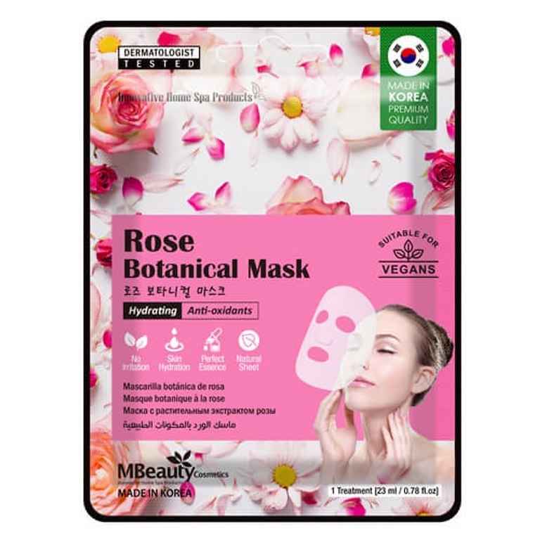 MBEAUTY Botanical sheet maska sa ružom za hidrataciju kože, 23ml